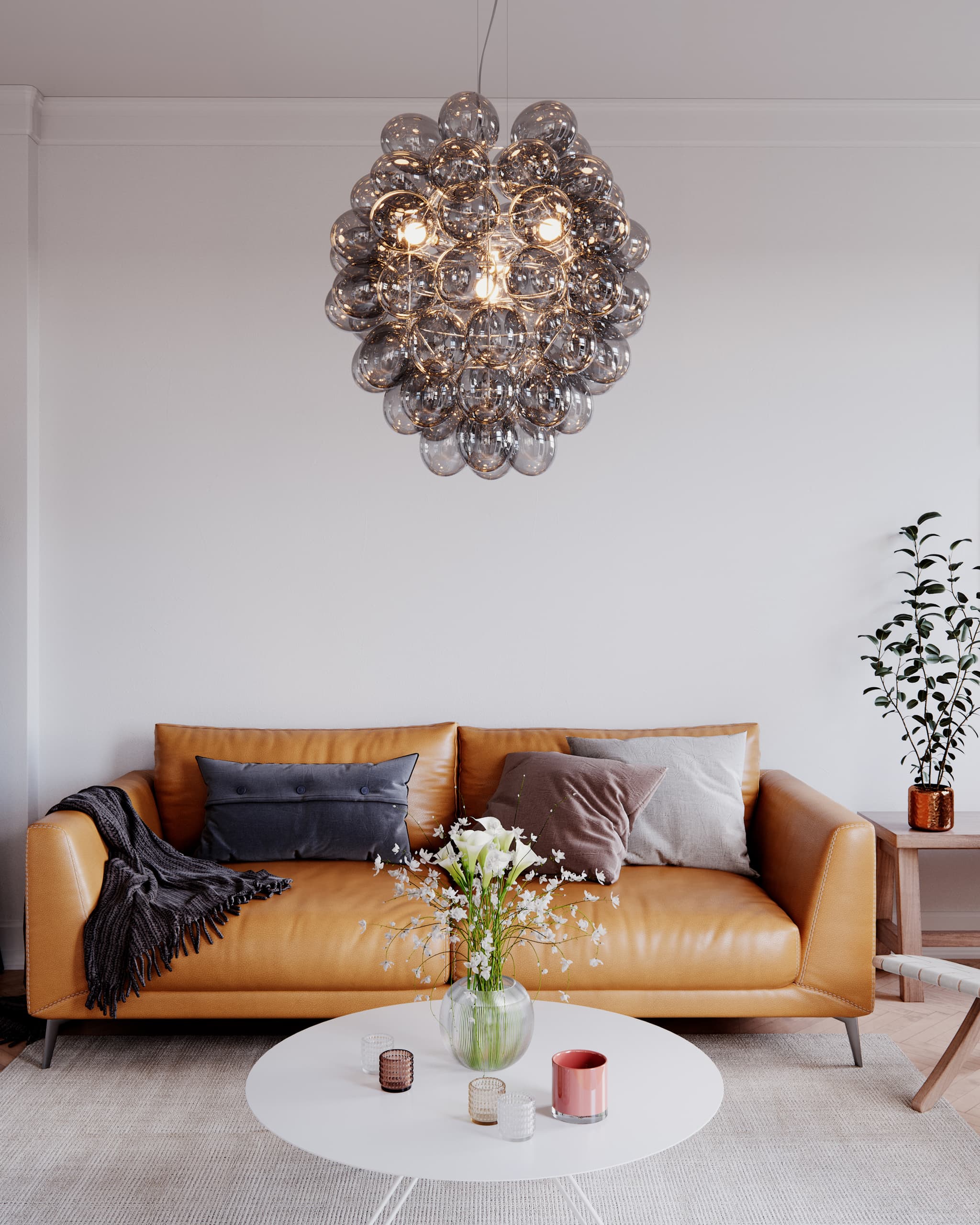 Taklampe fra By Rydens. Lampe med runde glasskupler l DELUXE l SWEEF