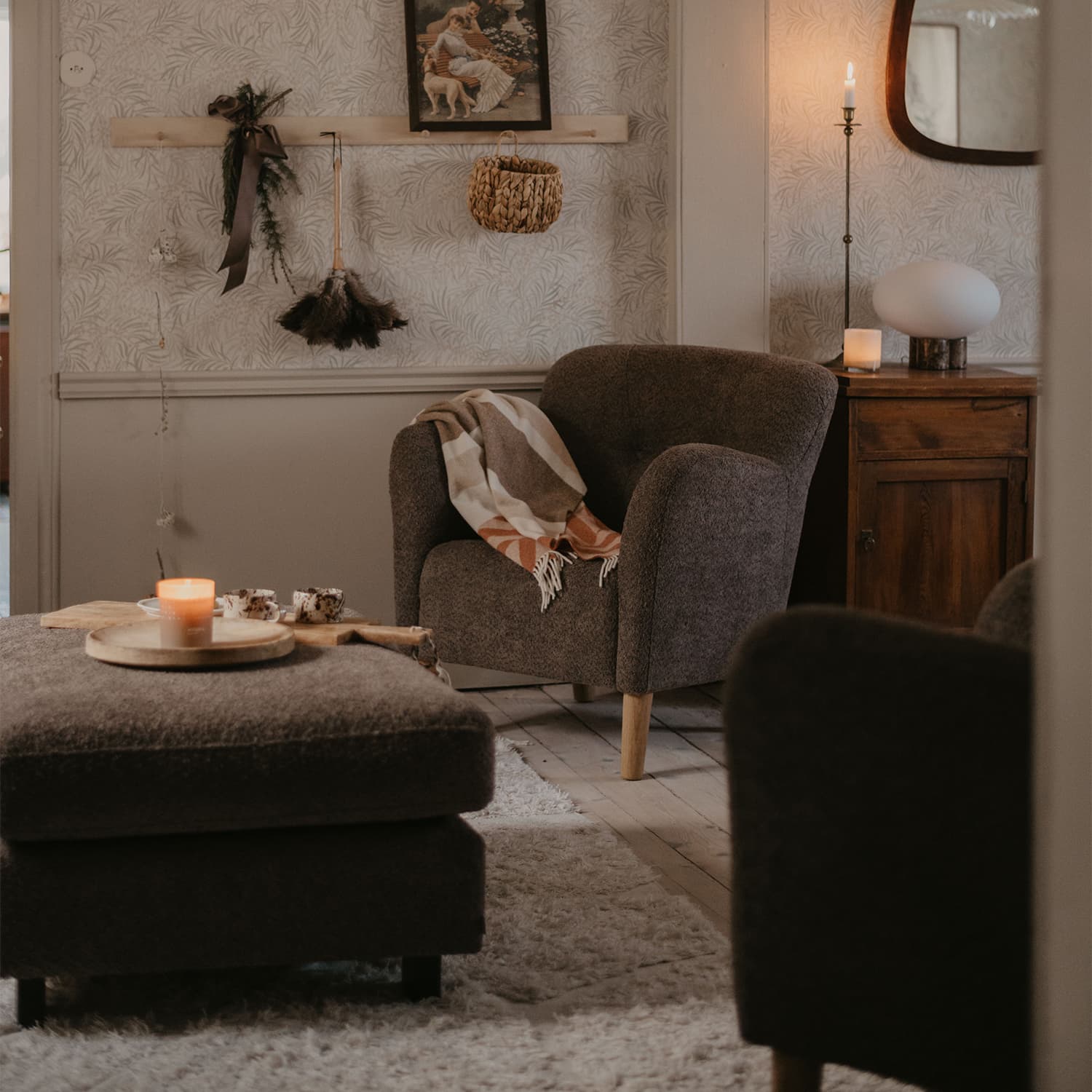 Brun sofa