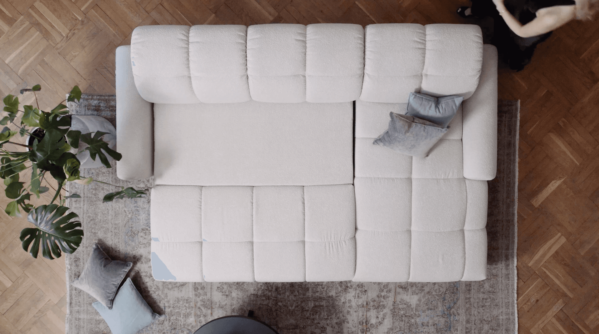 VALROSSEN l Kul, stor og moderne sovesofa i fløyel, boucle eller ...